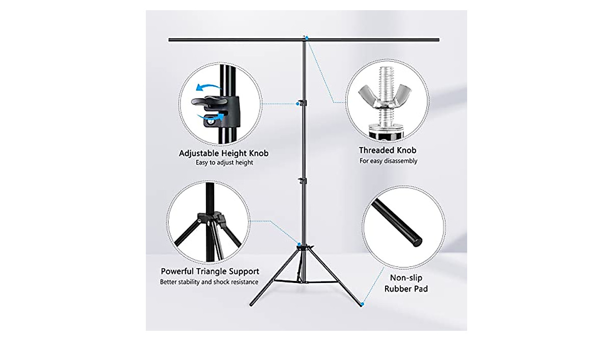 MSKIRA Blue Green Screen Backdrop Stand - Versatile Kit 6.5ft