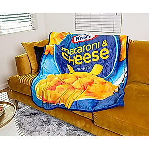 Kraft Macaroni and Cheese Plush Fleece Throw Blanket | Soft Polyester Cover For Sofa and Bed, Cozy Home Decor Room Essentials | Cute Gifts and Collectibles | 45 x 60 Inches