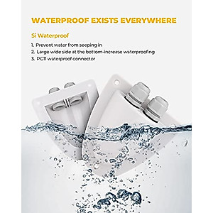 BougeRV White Solar Double Cable Entry Gland Box, RV roof Waterproof ABS Solar Entry housing for RVs, Boats, Yacht, Roofs（White）