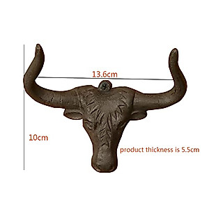 Coat Hooks Wall Mounted，JfwuHap 1 Piece Wall Hangers Iron Hook Bull Head Hook Animal Shaped Coat Hat Hooks Metal Wall Hooks Hangers Wall Hooks , Wall Hooks for Hanging Clothes Backpack Coats