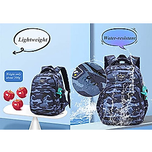 Camo Toddler Boys Small Backpacks, Water-resistant Preschool Kindergarten Kids Backpacks Bookbags, Blue