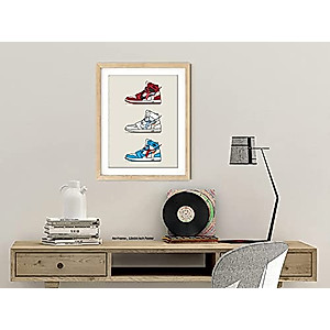 Hypebeast Air Jordan Sneakers Poster – (12x16 Inch) Unframed – AJ Wall art, Hypebeast Room Decor, Michael Jordan Poster, Sneaker Air Gym Shoes Shoebox Collection Aesthetic Cool Poster for Teen Boys Guys Men Room Dorm Bedroom Wall Decor by LIYA Design Prin