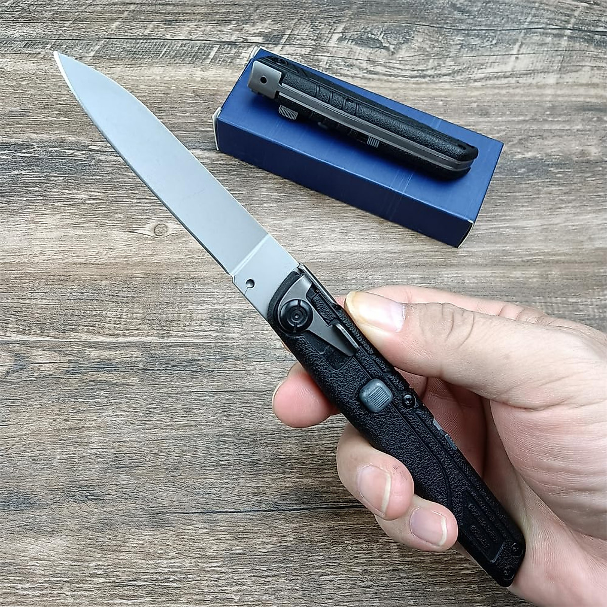 7.7" Assisted Open Folding Pocket Knife,Button Lock EDC Utility Knife for Camping, Hunting, Hiking, Fishing, Indoor and Outdoor Activities Gifts