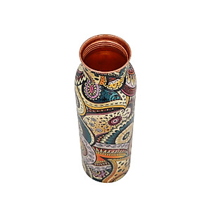 Copper Water Bottle for Drinking – 34 oz Copper Ayurveda Pure Copper Water Bottle – Ayurvedic Water Bottle with Lid Leak Proof Joint Less Water Bottle Travel Bottle for Gym, Office, Hiking,Outdoor