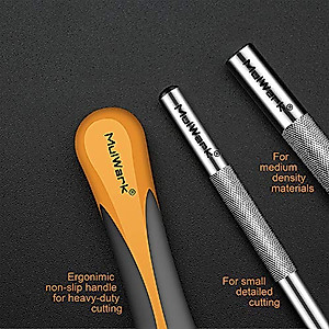 MulWark 16-Piece Precision Hobby Knife Set - Exacto Knife Set for Modeling - Craft Knife Handle Customized with Chiseling Blade, Stencil Edge Blade, Fine Point Blade and More