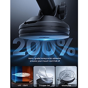 Lamicall Car Phone Holder - [Strongest Military-Grade Suction Cup] Phone Holders for Your Car Quick Release Adjustable Car Phone Mount Holder Dashboard for iPhone Samsung Smartphone Truck