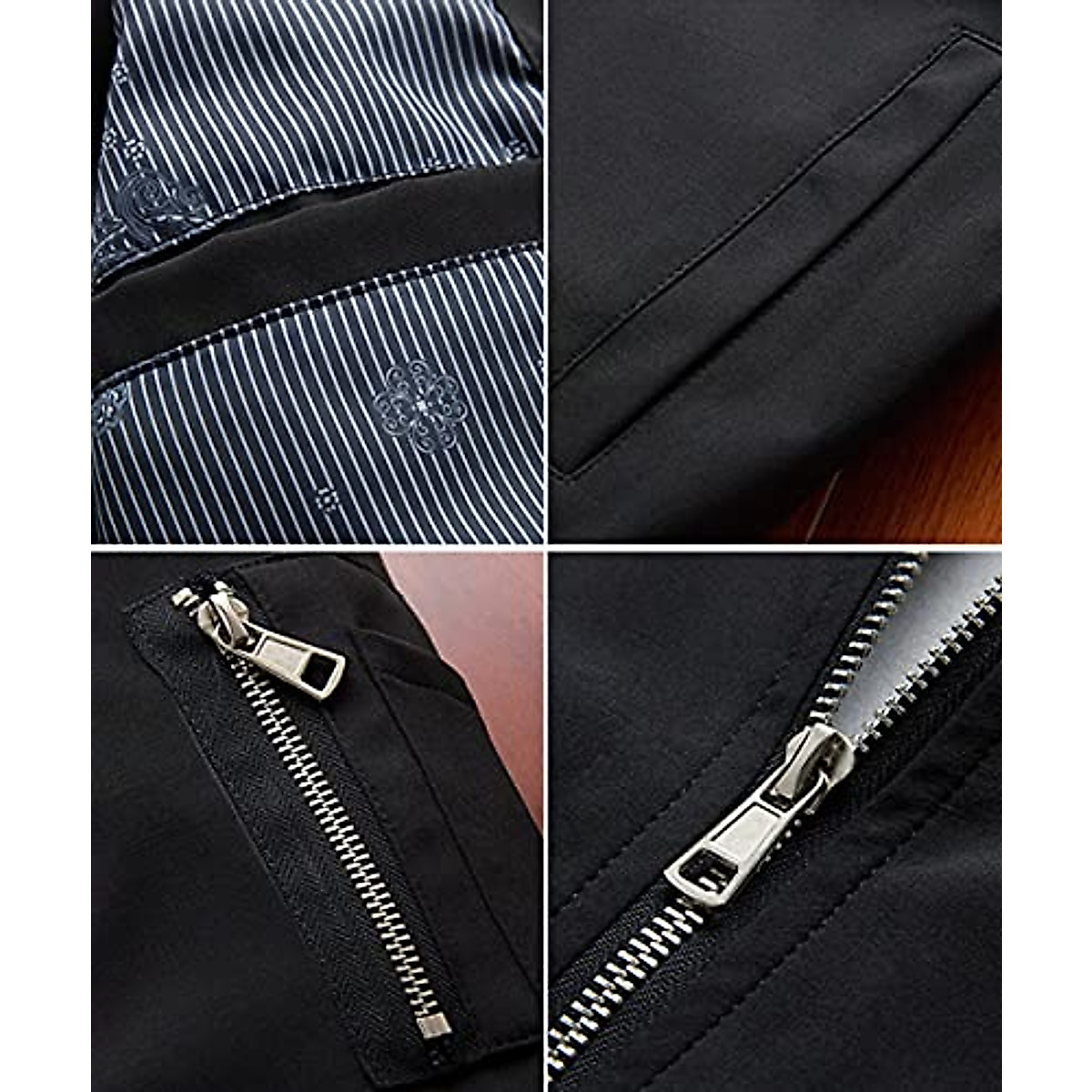 sandbank Men's Slim Fit Lightweight Softshell Flight Bomber Jacket Coat (US XS, Black #2)