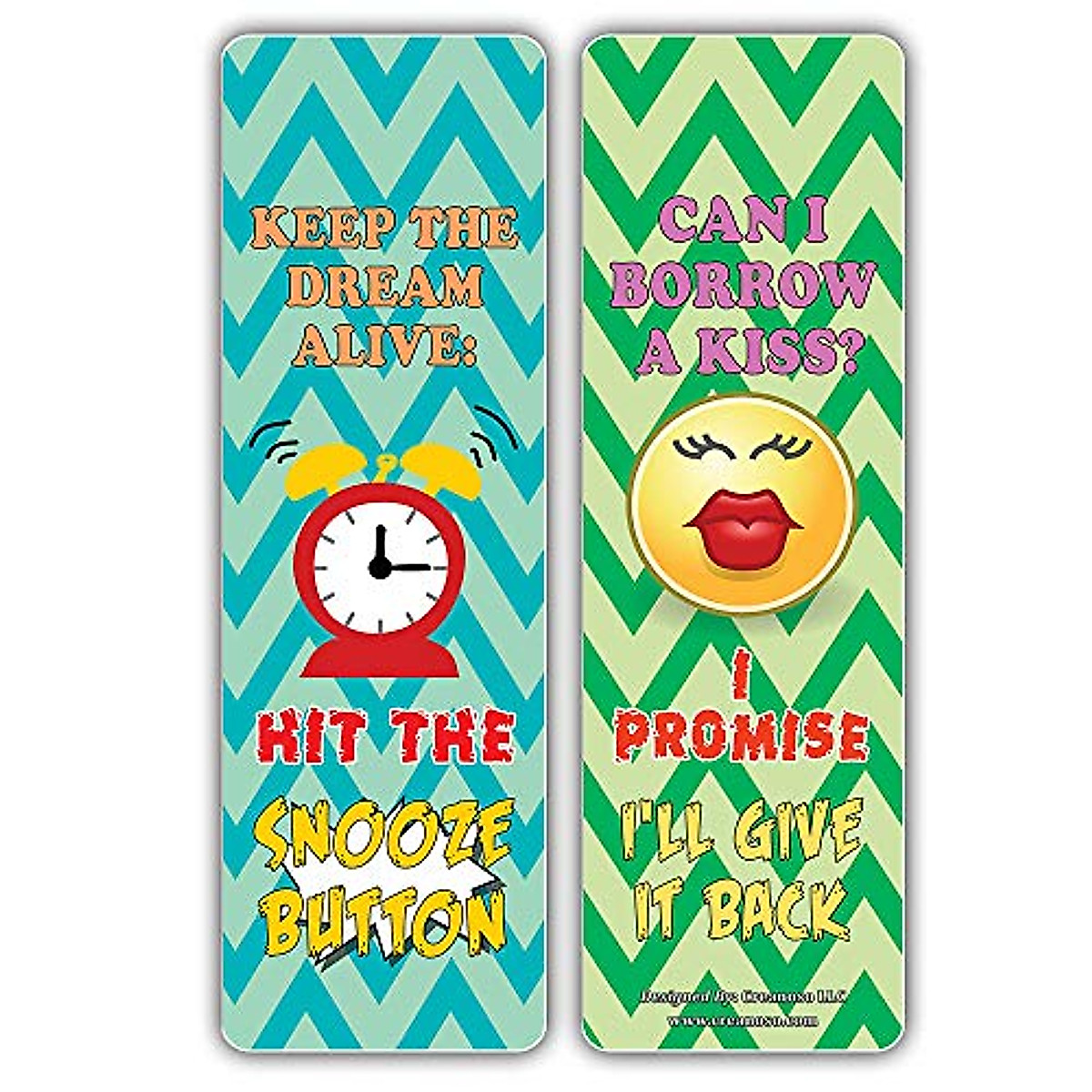 Creanoso Motivational One Liners Jokes Bookmarks Series 1 (30-Pack) – Six Assorted Quality Bookmarker Cards Set – Premium Gift Token Giveaways for Men, Women, Adults – Book Page Clip
