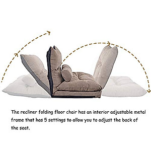 LTT Folding Futon Sofa,Sofa Bed, Dual-Purpose Multi-Functional Adjustable Video Gaming Sofa Lounge Sofa with Two Pillows