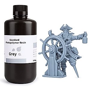 ELEGOO 3D Printer Resin LCD UV-Curing Resin 405nm Standard Photopolymer Resin for LCD 3D Printing Grey 1000g