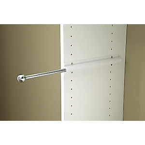 Easy Track RA1204 12 Inch Easily Accessible Metal Sliding Wardrobe Closet Organizer Rod with Installation Hardware Included, White
