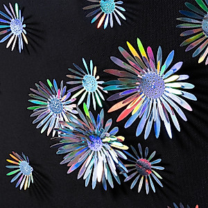 Cheerland 3D Iridescent Flowers Peel and Stick Wall Decals for Party Door Window Decorations, Classroom Decor, and Bedroom Mural - Holographic Paper Flowers - 40pcs