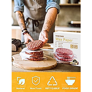 SMARTAKE 6 x 6 Inches Wax Paper, 1000 Pcs Non-Stick Hamburger Patty Paper, Square Sandwich Separators Wrap Paper, for Lunch, Restaurants, Barbecues, Picnics, Parties, Barbecue, White
