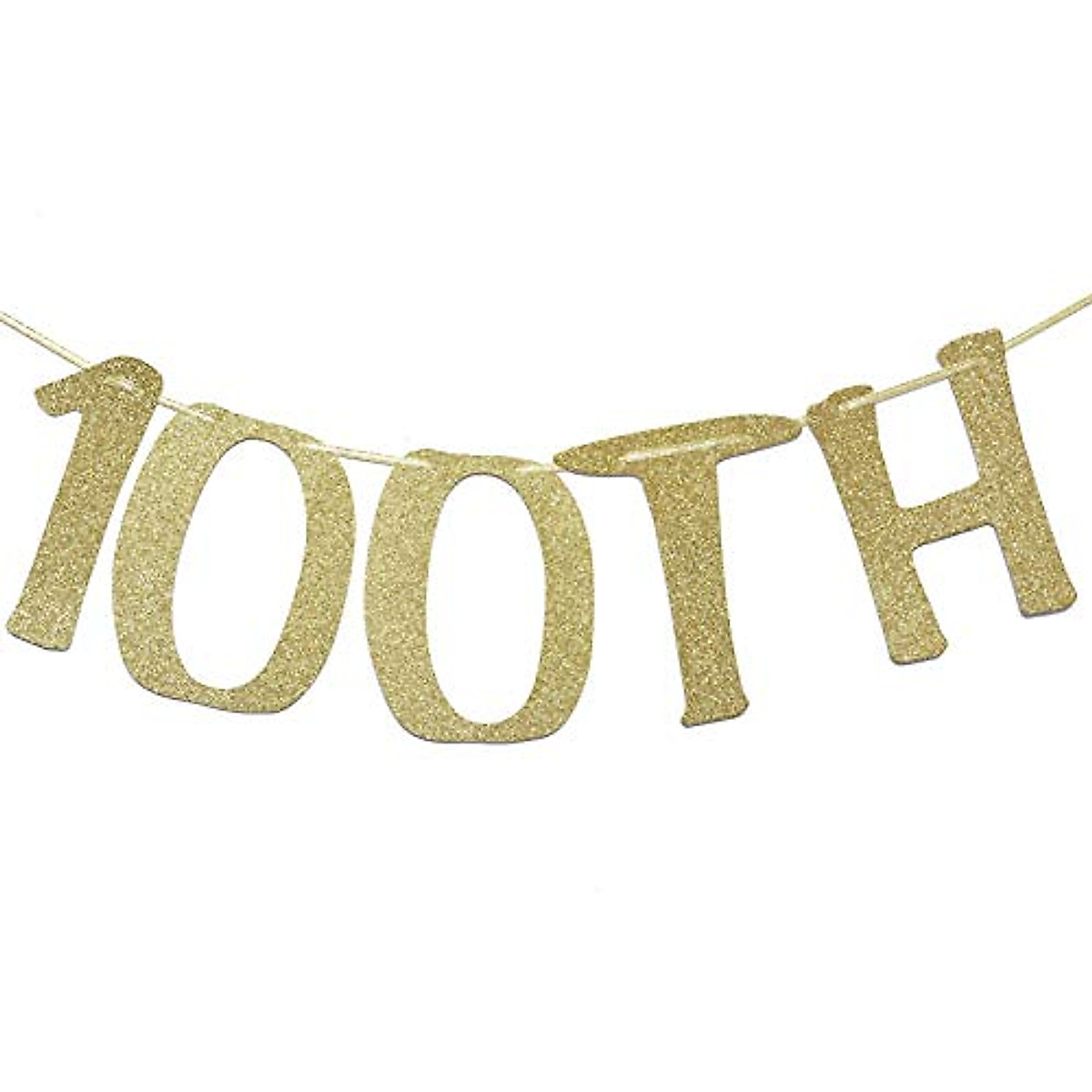 Happy 100th Day Banner Sign Gold Glitter for Baby Birthday Baby Shower Party Decorations Anniversary Decor Photo Booth Props