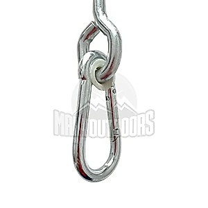 Maky Outdoors Two Swing Hooks & Hangers - Galvanized, Anti-Rust Steel Accessories - Heavy Duty, Quiet Fasteners for Hammocks - Safe, Hanging Kit Hardware - Load Capacity: 600 Lbs Per Anchor - Screw