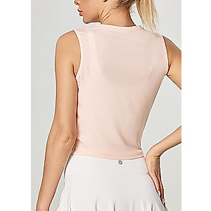 Ewedoos Womens Workout Tops Fitted Workout Crop Tops for Women Athletic Tank Tops Workout Shirts for Women Running Yoga Pink