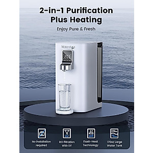 Waterdrop K19-H Countertop Reverse Osmosis System, Instant Hot Water Dispenser, Reverse Osmosis Water Filter Countertop, 3:1 Pure to Drain, 4 Temperature Options, No Installation