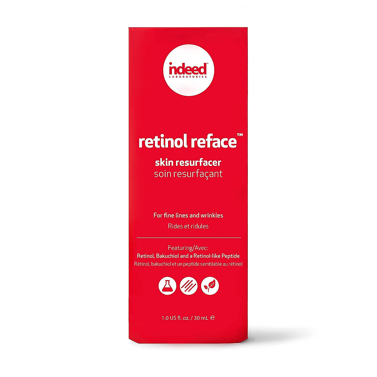 Indeed Labs Retinol Reface, Retinol Wrinkle Repair Cream - Softer, Smoother, Younger Skin - Contains Vitamin A and Bakuchiol - 1.0 fl oz