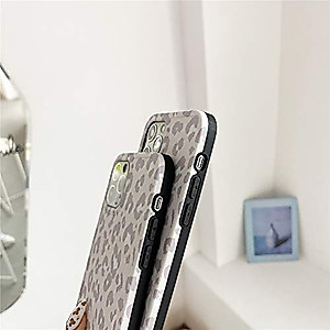 INS Cold Gray Leopard Print Soft Case for Apple iPhone 12 Pro Max with Fashion Frame Cute Design Skin Cellphone Accessories Protective Cover for iPhone 12 Pro Max 6.7 inch Cases