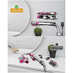 Storage Holder for Dyson Airwrap Wall Mount Stand for Dyson Air Wrap Curling Iron Accessories Organizer for Dyson Wrap Bracket Rack Bathroom Bedroom