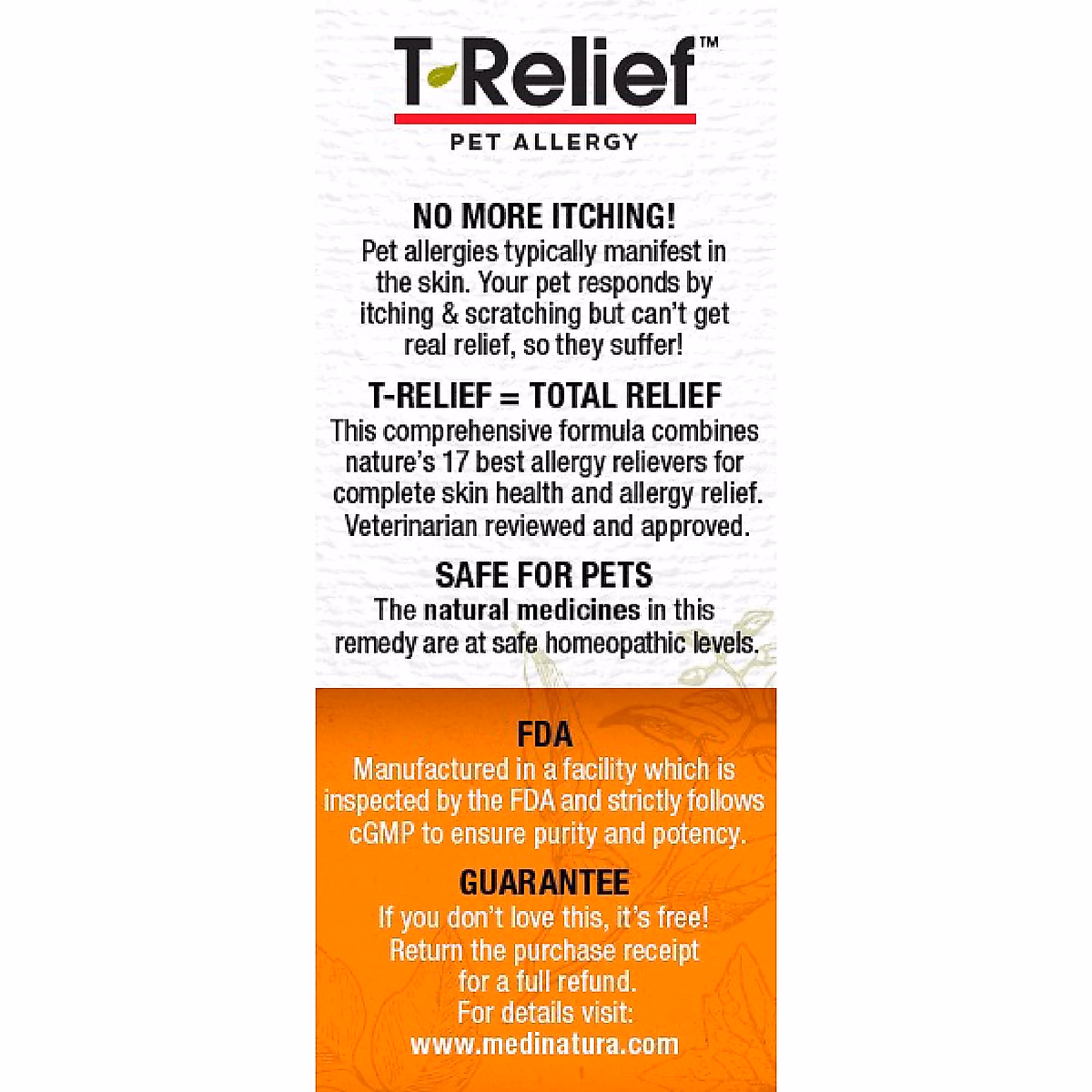 T-Relief Pet Allergy Support for Dogs & Cats Itchy Relief Supports Healthy Skin & Coat Natural Medicine Helps Soothe Hot Spot Itching Paws Licking Runny Nose Sneezing Watery Eyes - 90 Tablets