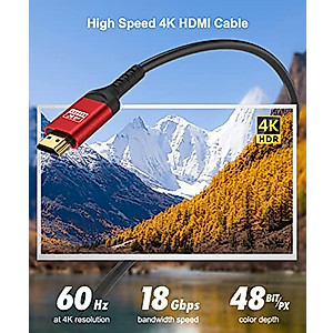 ALLEASA 4K Long HDMI Cable 40 ft 12M, 40FT HDMI Cable in-Wall CL3 Rated(HDR10 8/10bit 18Gbps HDCP2.2 ARC) High Speed 40' HDMI Cable Compatible with Roku TV/Laptop/PC/HDTV/Console
