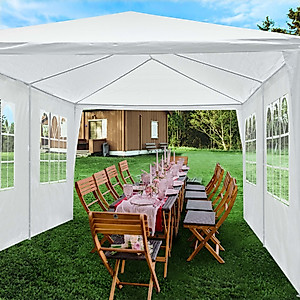 Yescom 10'x20' White Outdoor Wedding Party Patio Enclosed Canopy Tent w/Removable Side Wall Canopy Sun Shelter