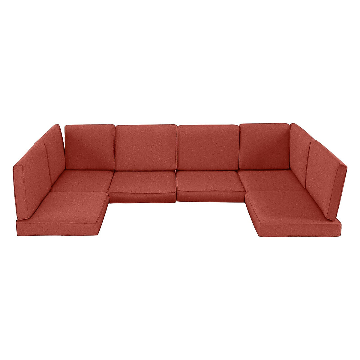 Incbruce 14 Piece Outdoor Patio Cushion Covers Replacement, Outdoor Cushion Slipcovers (6 Seat Covers,4 Back Covers, and 4 Side Covers) with Zipper for Outdoor Furniture, Patio Sofa Couch(Orange)