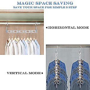 opaprain Deluxe Aluminum Alloy Home Space Saving Coat Hanger, Magic Laminated Coat Hanger Wardrobe Organizer, Essential College Room Wardrobe Organizer (4pack)