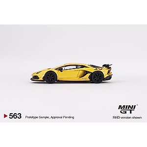 True Scale Miniatures Model Car Compatible with Lamborghini Aventador SVJ Giallo Orion Limited Edition 1/64 Diecast Model Car MGT00563