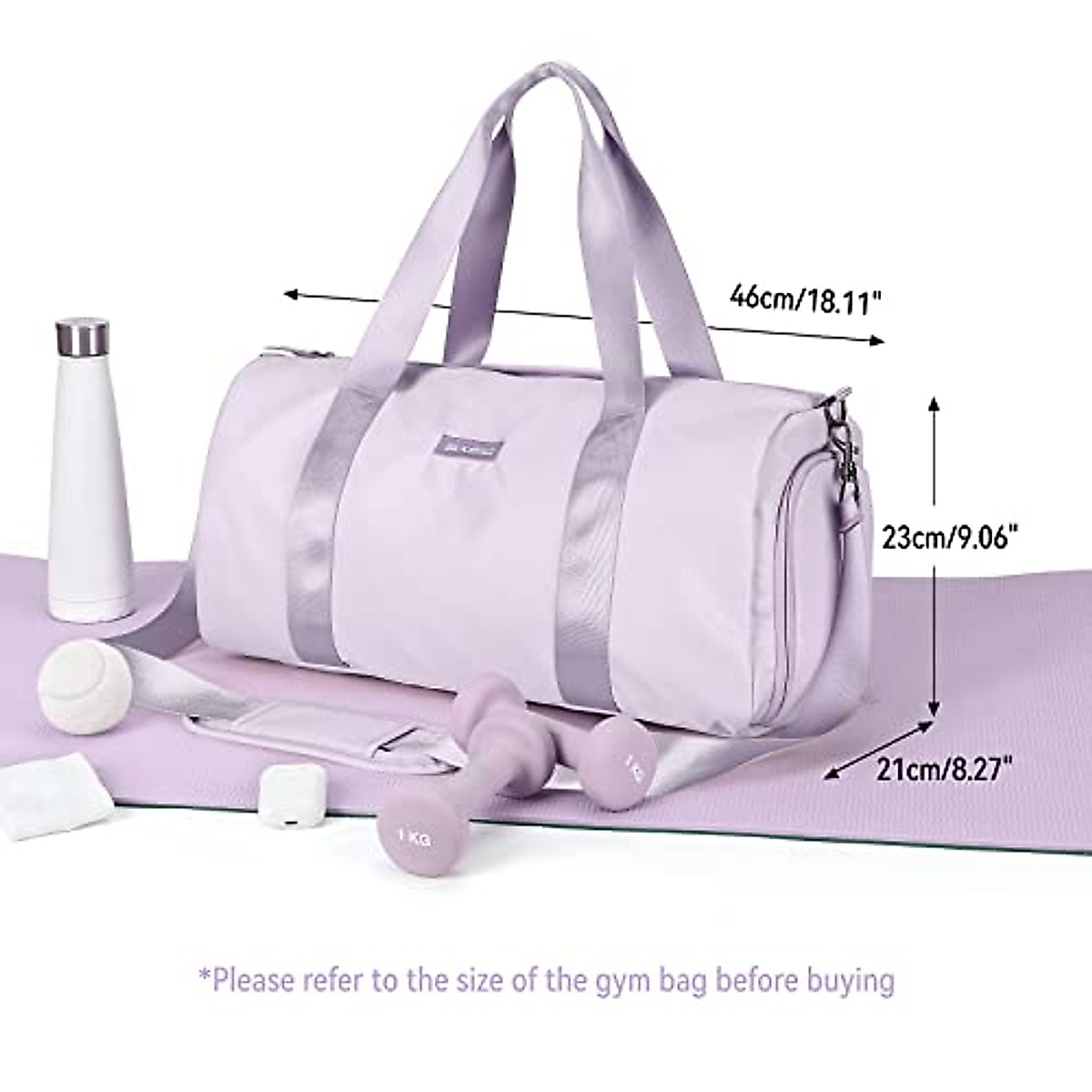 Small Sports Gym Bag for Women Men Waterprrof,Travel Duffle Bag Workout Bag with Shoes Compartment and Wet Pocket,Purple