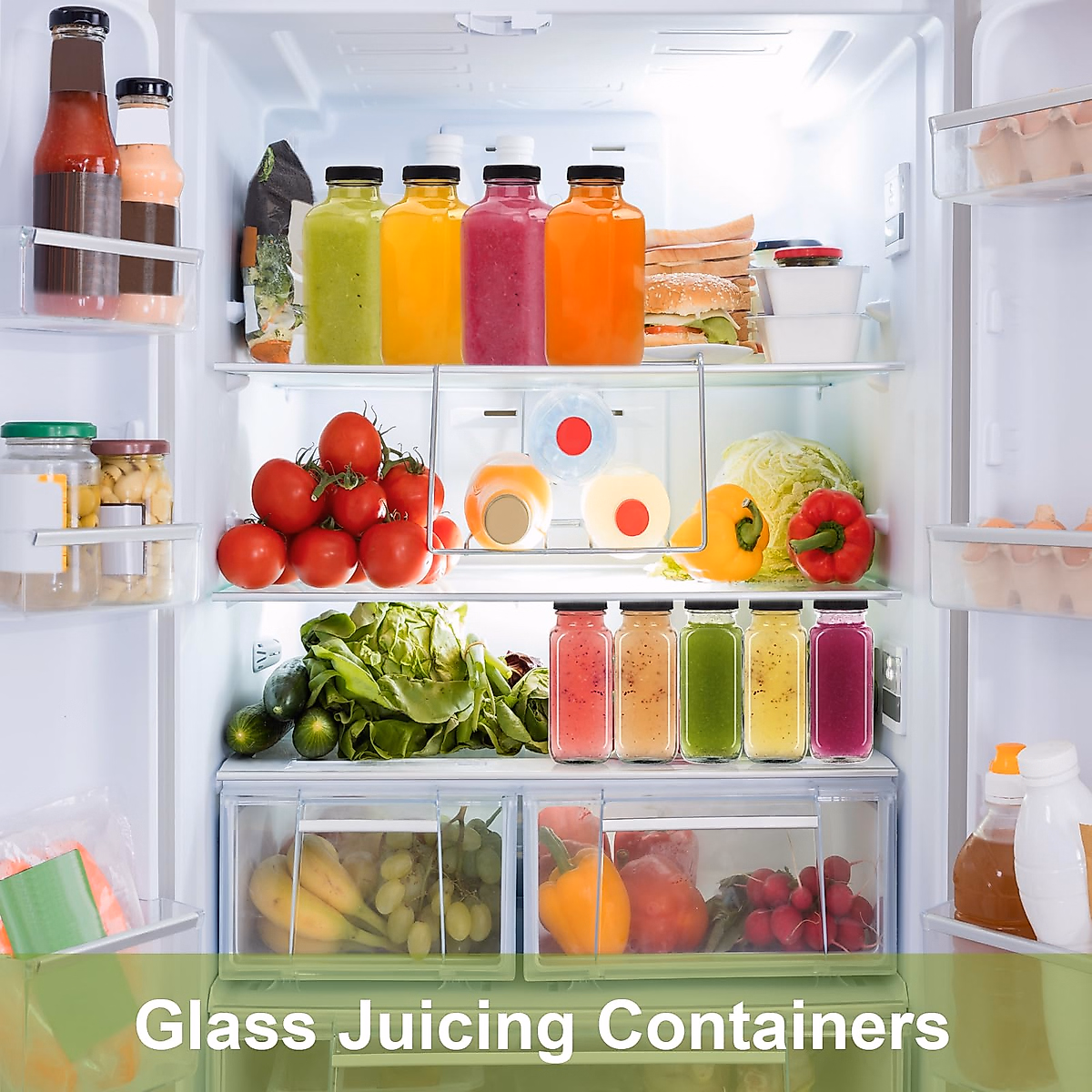 NEWMIAO 12 pack 8 oz Glass Juice Bottles with Lids, Reusable Glass Drink Bottles, 250 ml Juice Containers Drinking Jars with Brush, Water Bottles for Milk, Juicing, Kombucha, Ginger