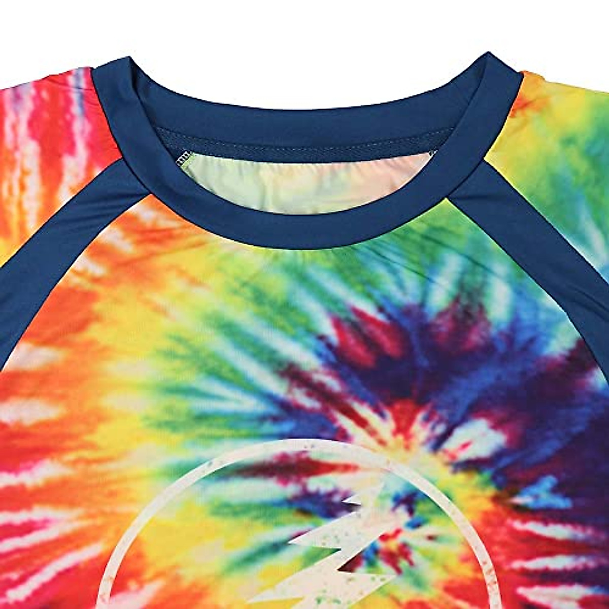 SEC.119 SEC Grateful Dead Men's Tie Dye Multicolor Swim Shirt Long Sleeve | Loose Fit | Sun Protection, Quick Dry | Officially Licensed Apparel, Extra Large