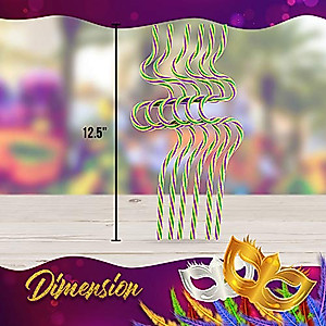 Krazy Straws 6 Count Mardi Gras Loopy Drinking Straws | Green Purple Yellow Carnival Fat Tuesday Party Accessories | Kids & Adults
