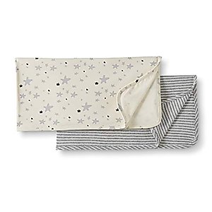 Moon and Back by Hanna Andersson Baby 2-Pack Organic Cotton Blanket, Gray, One Size