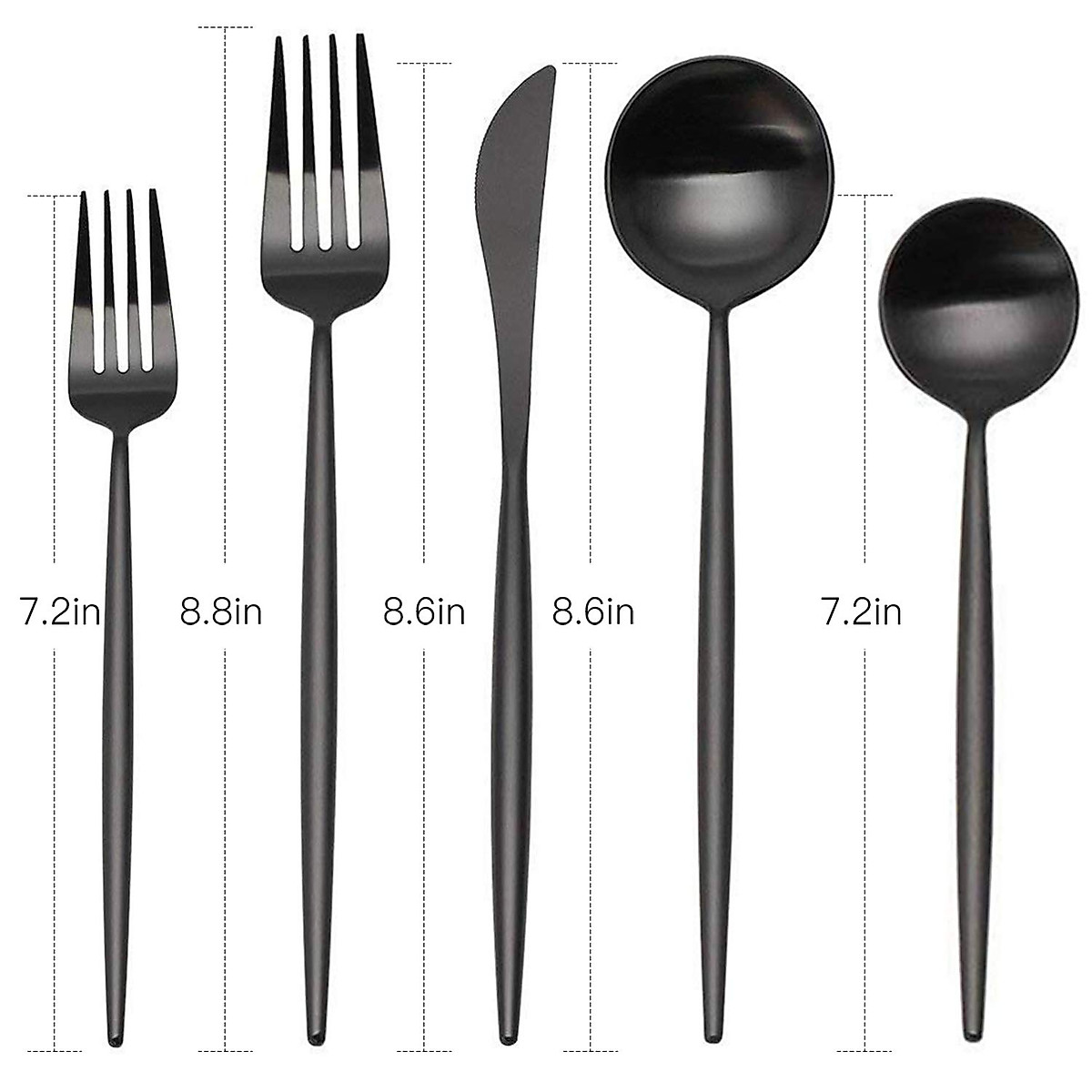 Matte Black Silverware Set, sharecook 20-Piece Stainless Steel Satin Finish Flatware Set Service for 4, Kitchen Utensil Set, Tableware Cutlery Set for Home and Restaurant