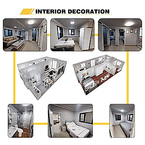 Generic Prime Manor 20 FT Luxury Easy to Assemble 2 Bedroom Modular Home with1Fully Equiped Bathroom and Kitchen Prefabricated Foldable/Expandable Mobile Home with Steel Frame, Wood Grained, Pwch1