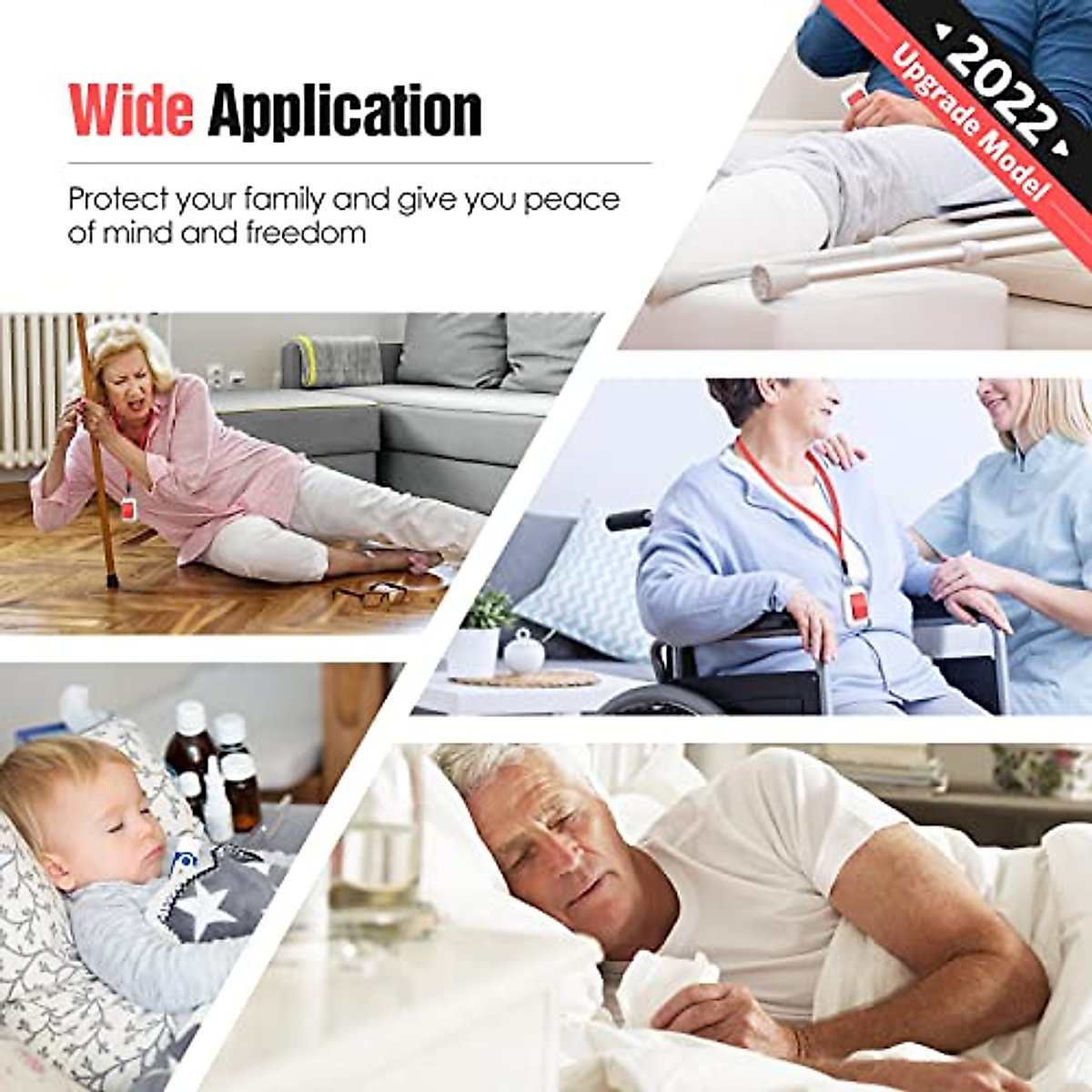 Caregiver Pager Call Button Alert - Life Alert Button for Seniors Elderly Monitoring Emergency Panic Button Elderly Assistance Products Call Bell for Patients at Home