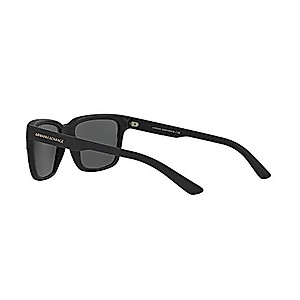 A|X ARMANI EXCHANGE Men's AX4026S Square Sunglasses, Matte Shiny Black/Grey, 56 mm