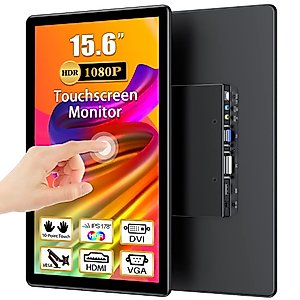Touchscreen Monitor 15.6 inch-Usparkle FHD1920×1080P IPS HDR 60Hz Touch Screen Monitor, HDMI VGA DVI Touch Monitor With 10-Point Multi-Touch, VESA Monitor With Speakers, Touchscreen For Laptop|Mini PC