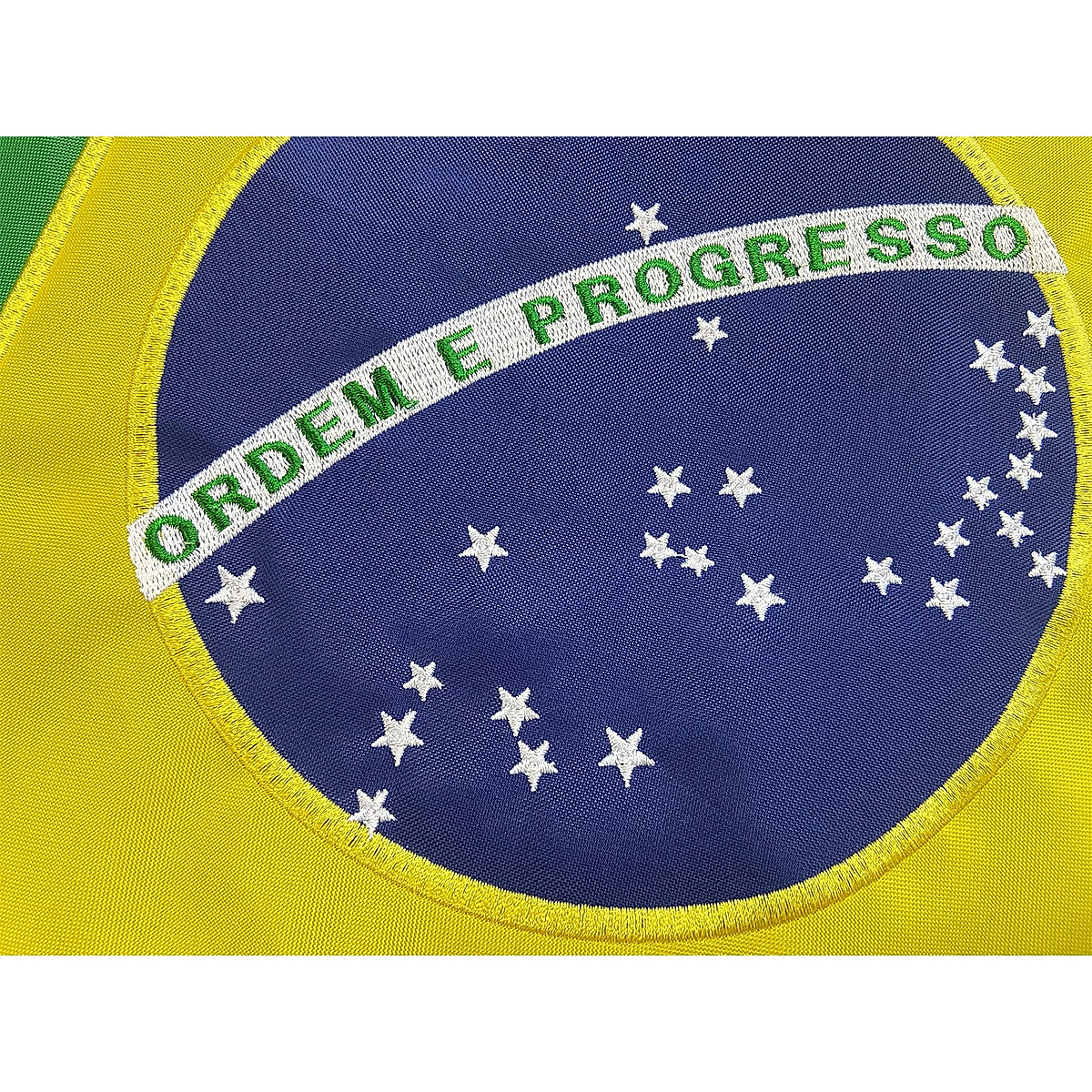 Homissor Brazilian Flag 12x18 Inch Embroidered Brazil National Flags Sewn Stripes Heavy Duty Outdoor with Brass Grommets