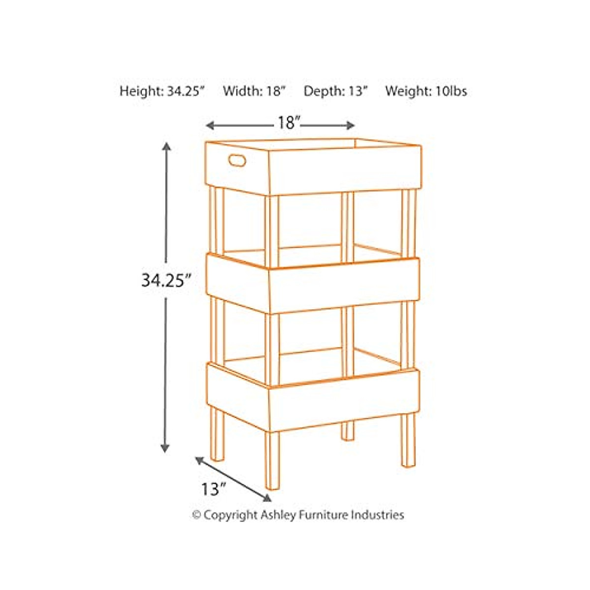 Signature Design by Ashley Yulton Farmhouse Shelf with Storage Trays, Antique White