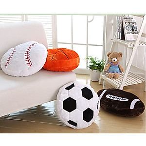 XIZHI 22" Rugby Plush Pillow Fluffy Durable Stuffed Football Throw Pillow Ball Sports,Ball Pillow Soft Durable Sports Toy Sofa Room Decoration Soft Sports Toy Gift (Brown)