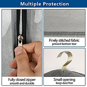 Belinlen 3 Pack 60" Long Garment Bags for Hanging Clothes Storage, Clear Moth Proof Suits Covers with 4" Gussets for Closet Storage Travel, Plastic Protector for Dress Gowns, Coats, Suit, Down Jacket