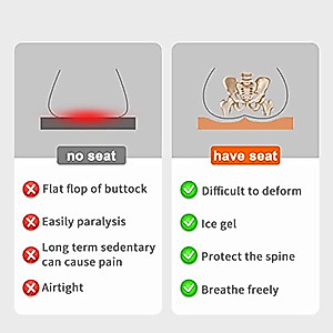 Yimiyaa Gel Enhanced Summer Seat Cushion Non-Slip Orthopedic Gel & Memory Foam Coccyx Protect Cushion for Office Chair Car Seat Cushion,Tailbone Pain Sciatica Back Pain Relief (Black)