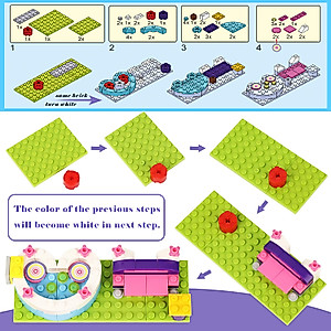 Friends Swimming Pool Building Set for Girls 6-12 Beach Pool Party Building Blocks Toys Water Park Building Includes Juice Bar and Car, Storage Box, Christmas Birthday Roleplay Gift for Kids Girls 7-9