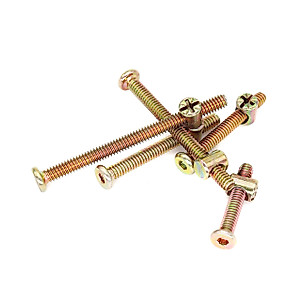 50pcs 1/4-20" Baby Bed Hardware Replacement Kit, Zinc Plated Hex Socket Cap Drive Screws Barrel Nuts Assortment Kit for Cot Chairs Furniture