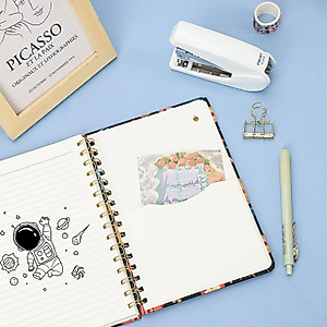 EOOUT Spiral Notebook, A5 Hardcover Spiral Journal for Women, 5.7x8.5 Inches, 160 pages, Cute Floral Notebook, Lined Journal for Gifts Office School and Work