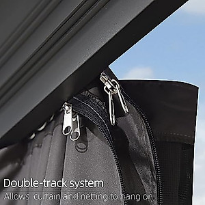 Shade N' Shelters 12' x 14' Outdoor Hardtop Gazebo for Patio, Backyard, Garden, or Deck (12' x 14', Aluminum Black Frame)