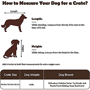 BOEASTER Corner Dog Crate Furniture, Wooden Dog Kennel End Table with Door Furniture Style Dog House Pet Crate Indoor Use for Small Medium Dogs (L38.65 x W23.03 x H26.3in)